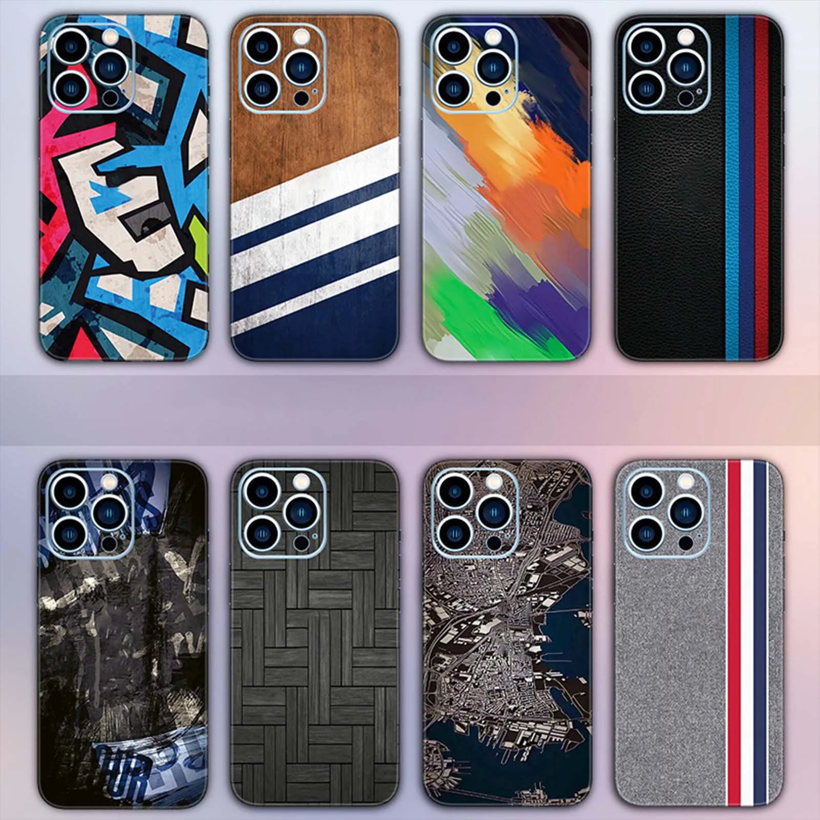 Simple-Geometric-Pattern-Wrap-Skins-For-iPhone-14-13-Pro-Max-Mini ...