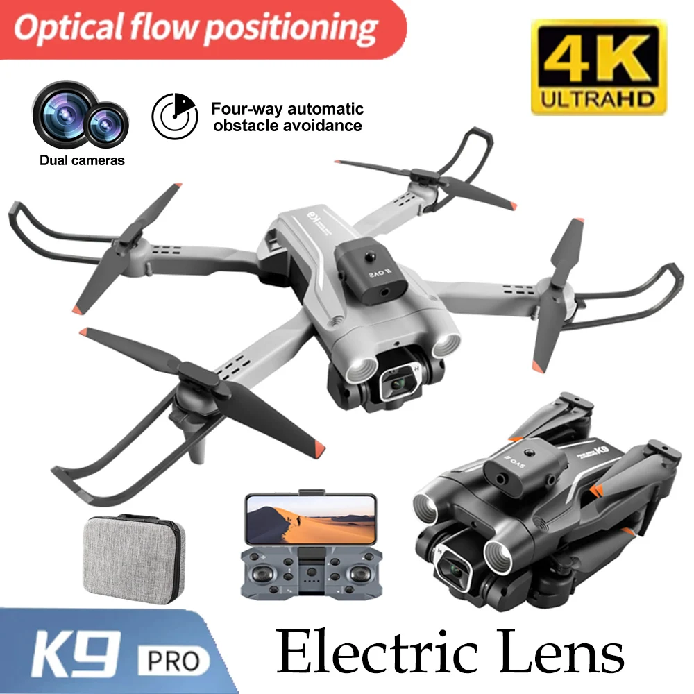 2023 K9 프로 미니 드론 프로, 4K 듀얼 카메라, 광학 흐름 현지화, 4 방향 장애물 회피 쿼드콥터, 소년 장난감 선물 ...