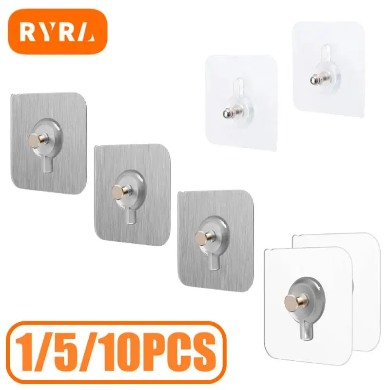 Wall-Mounted-Hooks-Poster-Photo-Frame-Clock-Adhesive-Nails-Wall-Hooks ...