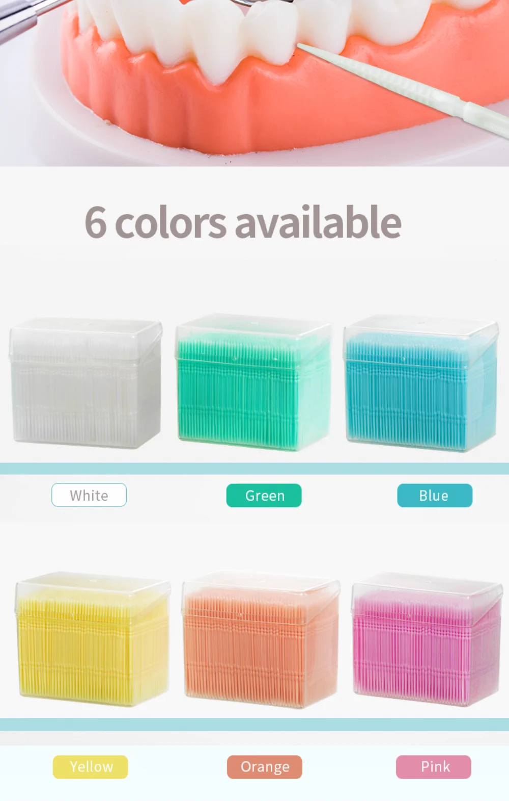 La couleur verte Cure-dents en plastique Double tête, 1100 pièces ...