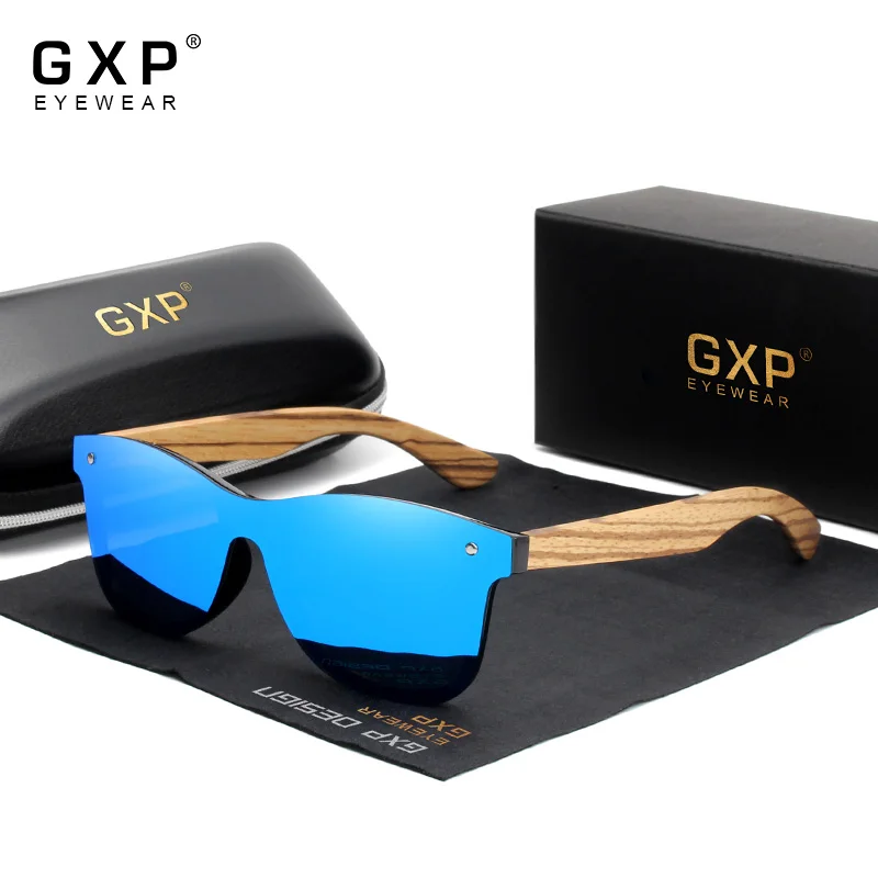 GXP Design Natural Zebra Wooden Polarized Sunglasses For Men Women Mirror UV400 Coating Lenses ...