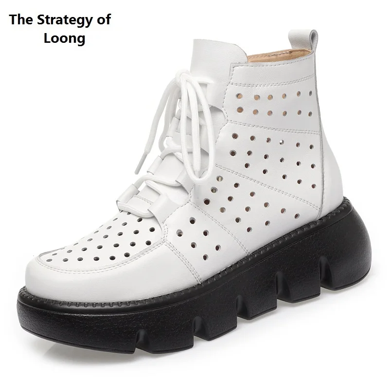 Summer New Fashion Thick Bottom Platform Cut Out Hollow Cross tied ...