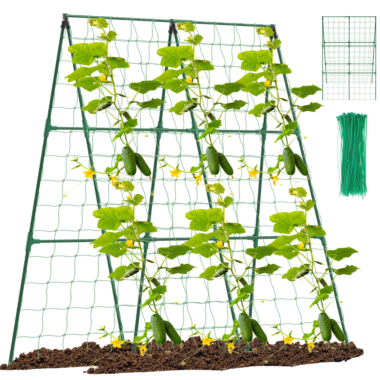 Garden-Plant-Climbing-Frame-A-Shape-Vegetable-Trellis-Flower-Climbing ...