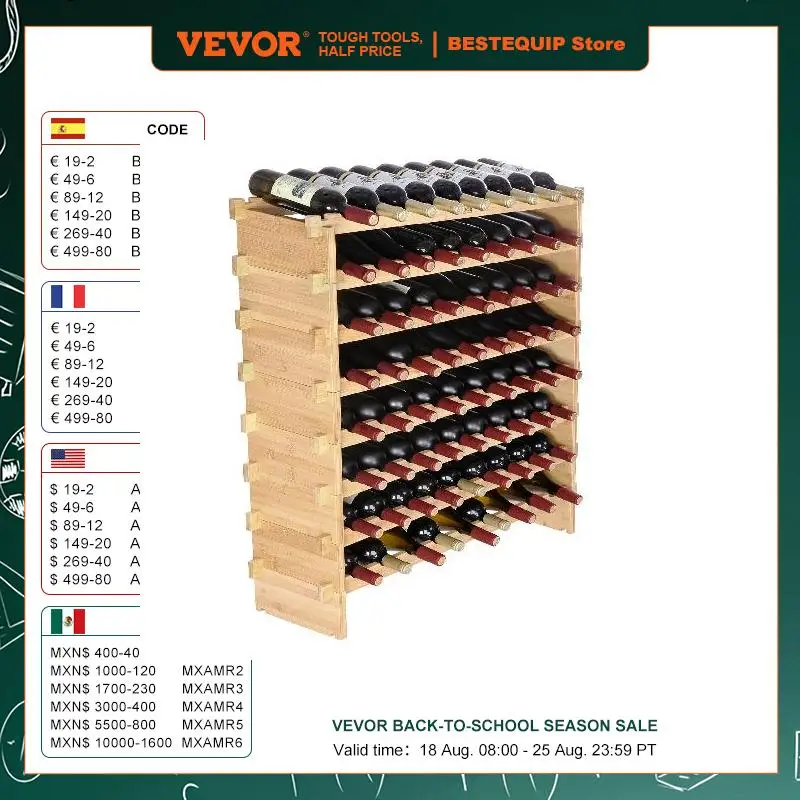 VEVOR-48-72-Bottle-Stackable-Modular-Wine-Rack-Free-Standing-Wine ...
