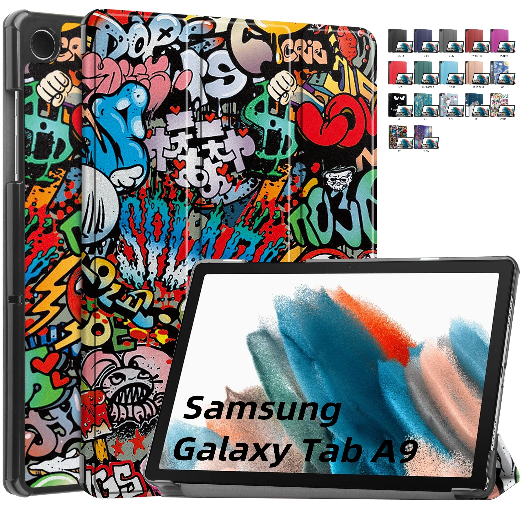 Samsung-Galaxy-Tab-i-in-A9-art-durumda-2023-PU-deri-koruyucu-sert-geri ...