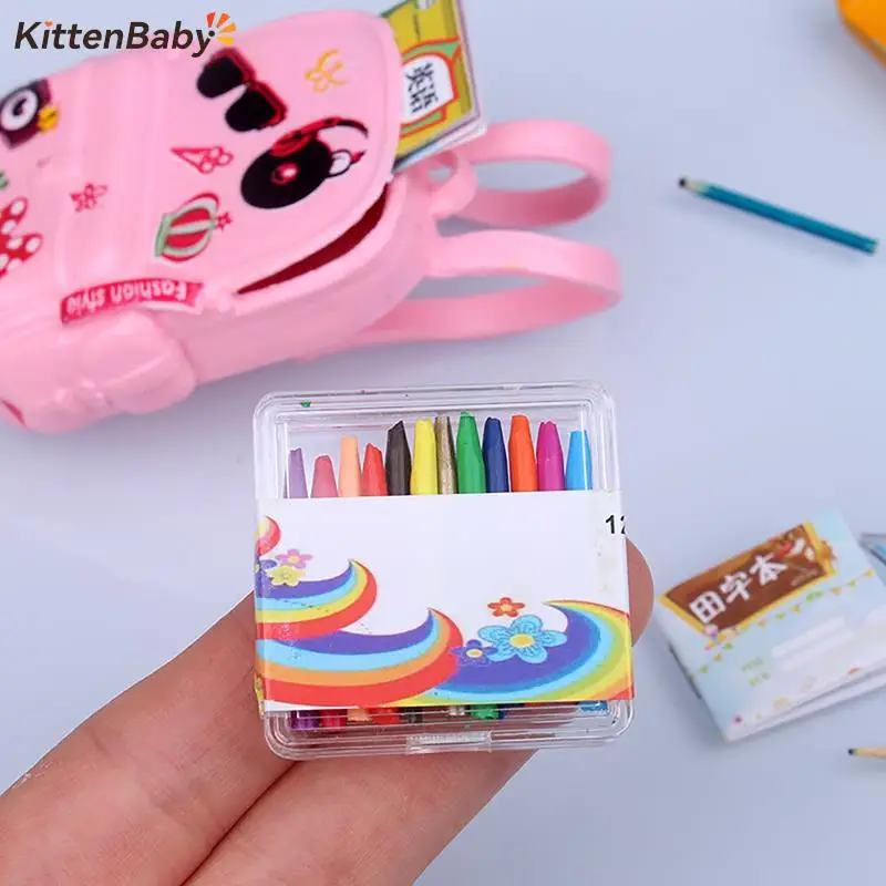 Dollhouse-Simula-o-Papelaria-Modelo-Mini-Notebook-Crayons-R-gua-Bonecas ...