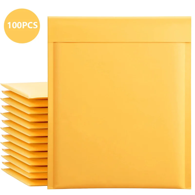 100PCS/Lot Kraft Paper Bubble Envelopes Bags Different Specifications ...