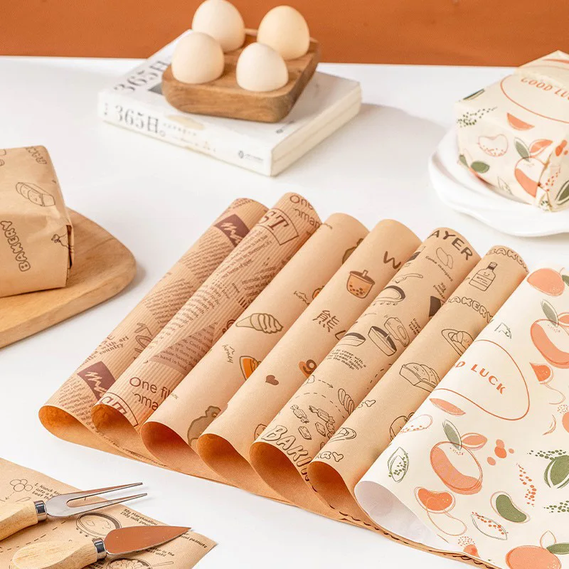 50Pcs-Sandwichs-Parchment-Oil-Paper-Baking-Tool-Food-Grade-Bread-Burger ...