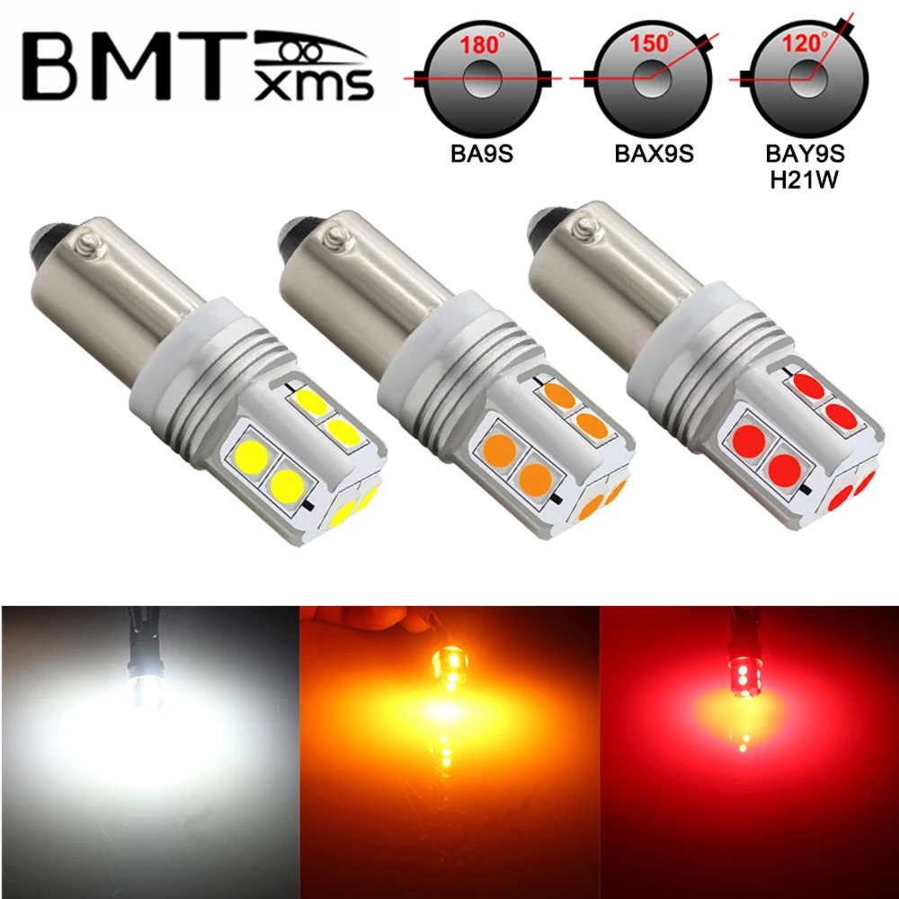 2PCS Canbus T4W BA9S H6W BAX9s H21W BAY9s LED Bulbs For Car Reverse ...