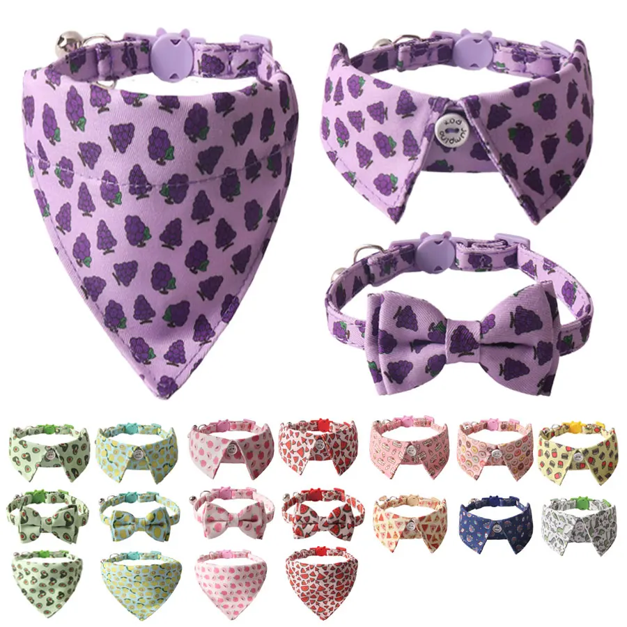 Fruit Cat Tuxedo Collar Gato Bandana Bow Tie Bowknot Collier Chain Dog ...