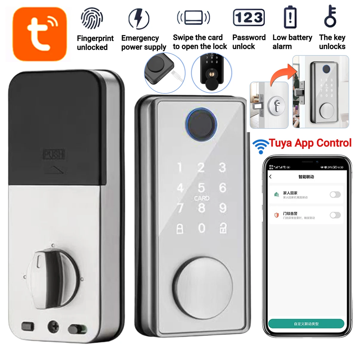 Smart-Deadbolt-Locks-Digital-Tuya-Bluetooth-Fingerprint-Keyless-Entry ...