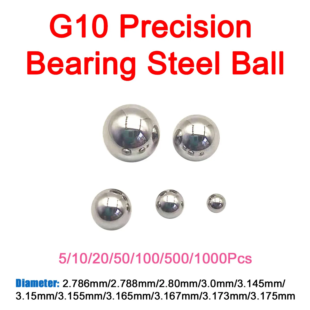 G10 Precision Bearing Steel Balls Diameter 2.786/2.788/2.80/3.0/3.145/3 ...