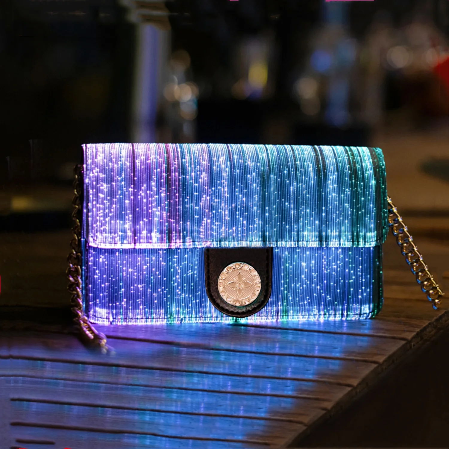 Colorful-Luminous-Square-Bags-For-Women-LED-Light-New-Fashion-Shoulder ...