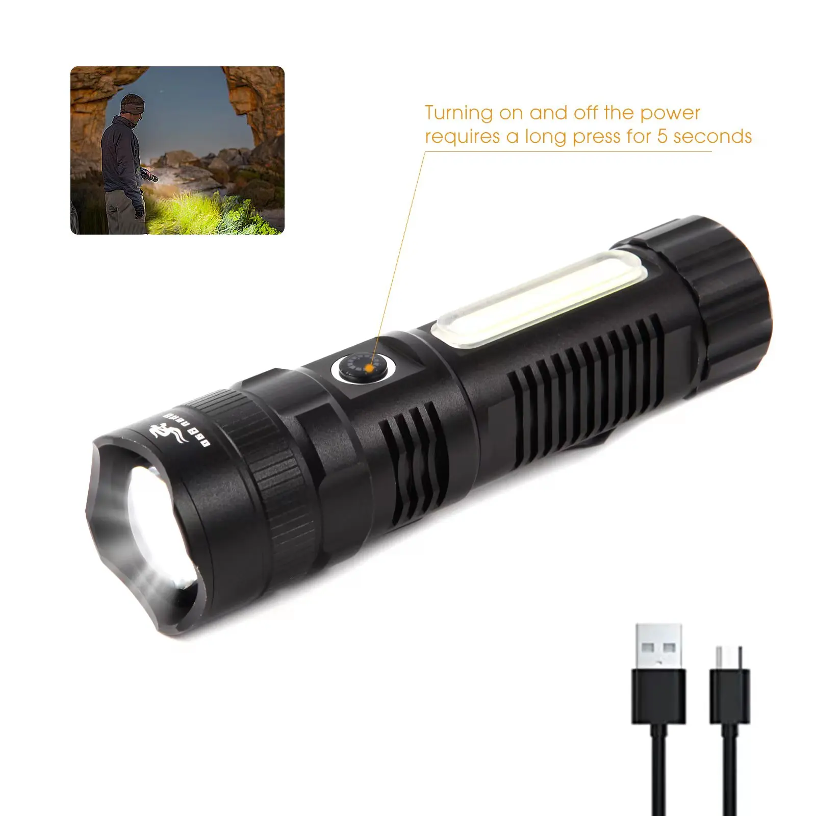ShanBao Multifunctional Usb Ultra-strong Light Zoom Magnetic Compact ...