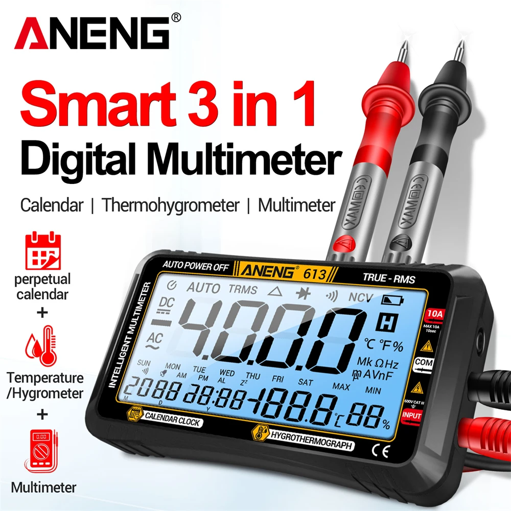 ANENG-613-Smart-Multimeters-DC-AC-Voltage-Capacitor-Tester-4000-Counts ...