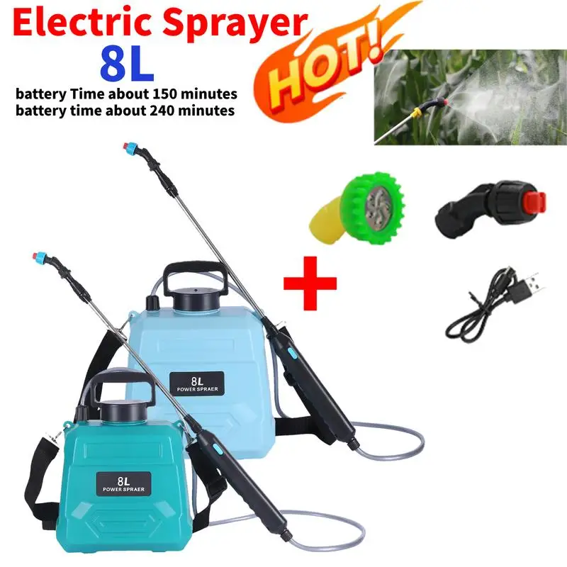 8L Agricultural Electric Sprayer Rechargeable Garden Irrigator Water ...