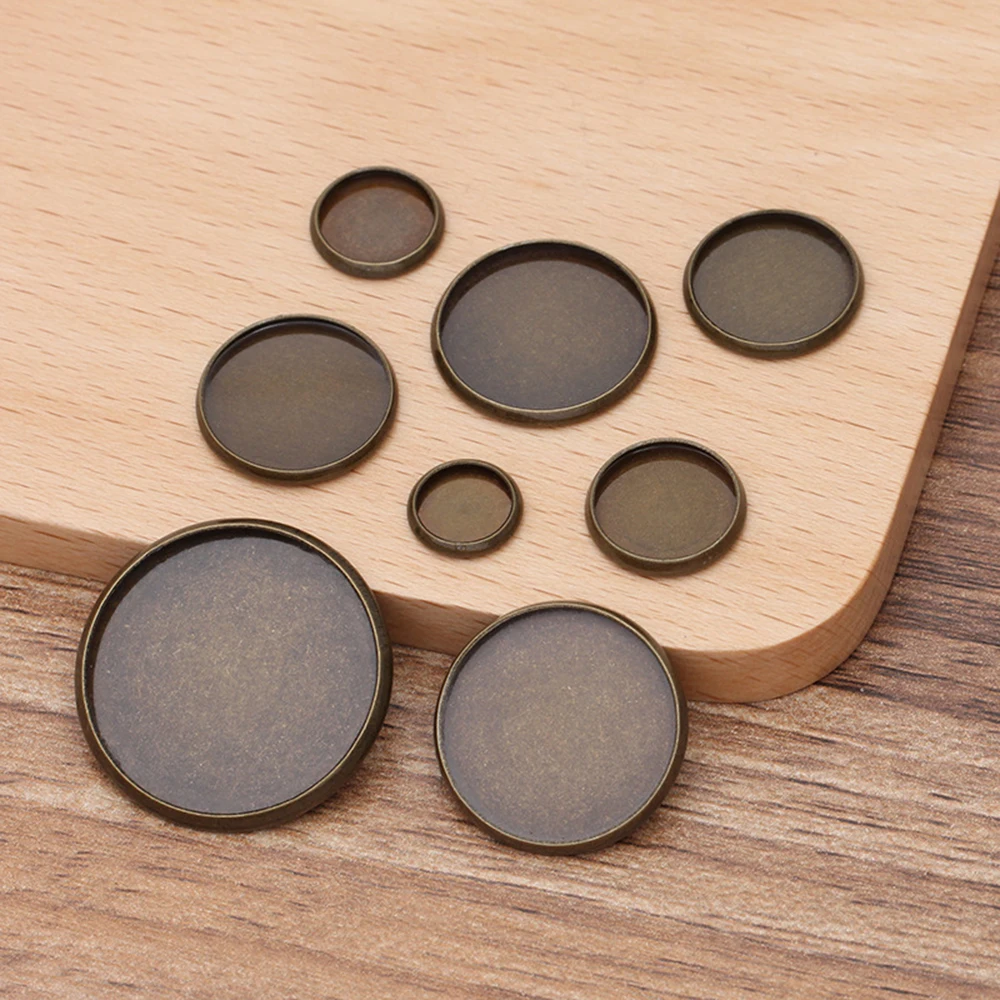 20pcs-Copper-Retro-Bronze-Round-Cabochon-Blank-Tray-Bezel-Base-Settings ...