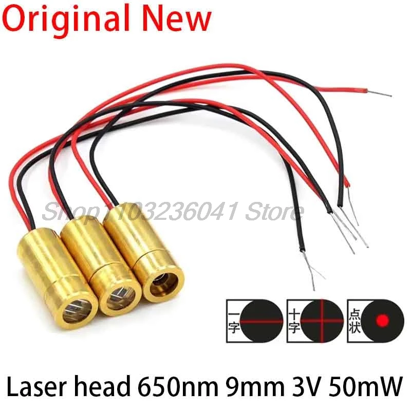 Laser head 650nm 9mm 3V 50mW Laser Cross Diode Module Red Copper Head ...