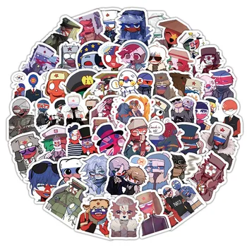 50/103Pcs Cartoon Anime Cool Game Countryhumans Stickers Kawaii Student ...