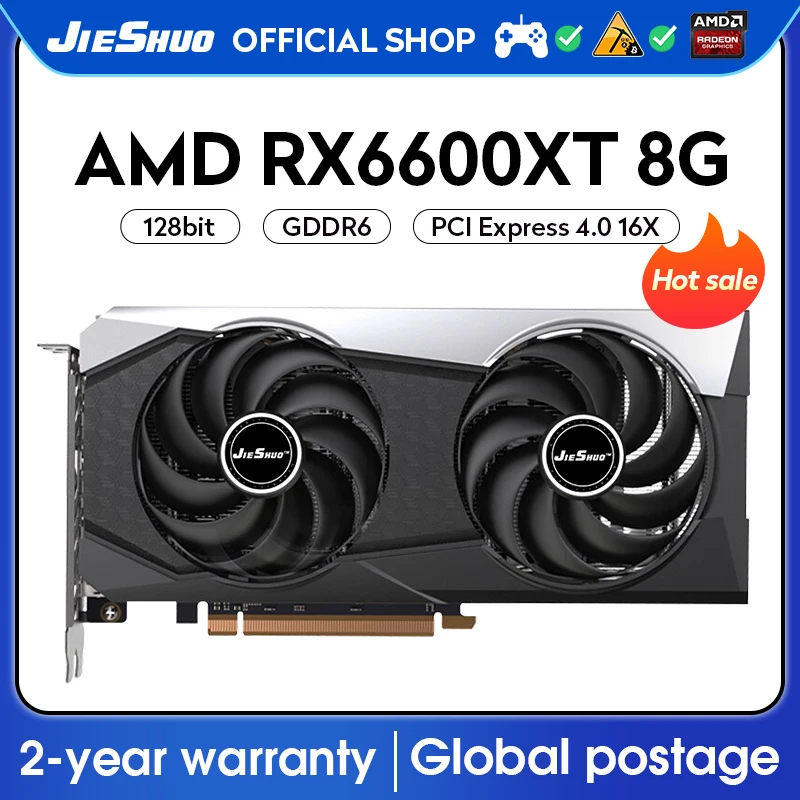 JIESHUO-AMD-RX-6600XT-8GB-Gaming-Graphics-Card-GDDR6-2048-GPU-PCI-E-4-0 ...