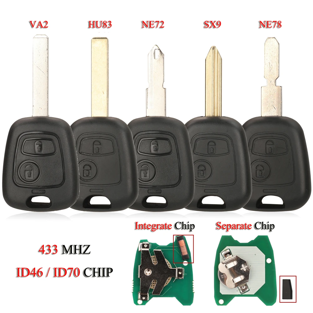 jingyuqin-Remote-Car-Key-For-Citroen-C1-C2-C3-C4-For-Peugeot-106-206 ...