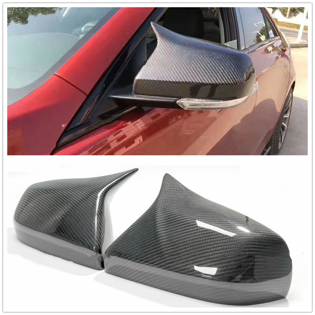 Carbon-Fiber-Mirror-Cover-Car-Exterior-Side-Rear-View-Caps-Reverse ...