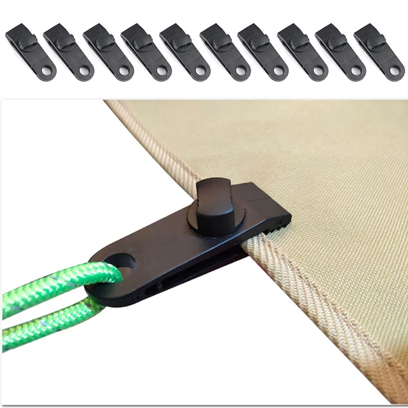 10PC-Awning-Clamp-Tarp-Clips-Heavy-Duty-Lock-Grip-Tent-Fasteners-Clips ...