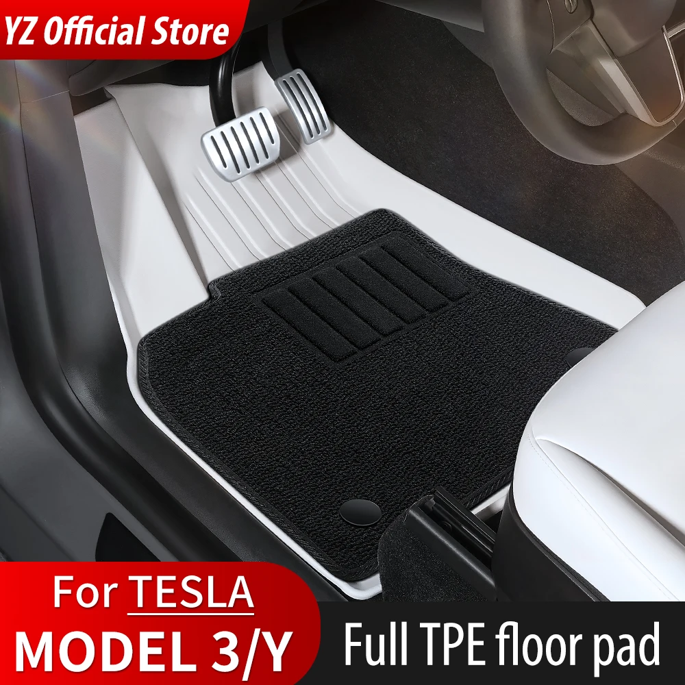 Tesla-modeli-Y-3-i-in-TPE-beyaz-ayak-pedi-zel-kat-Liner-tamamen-evrili ...