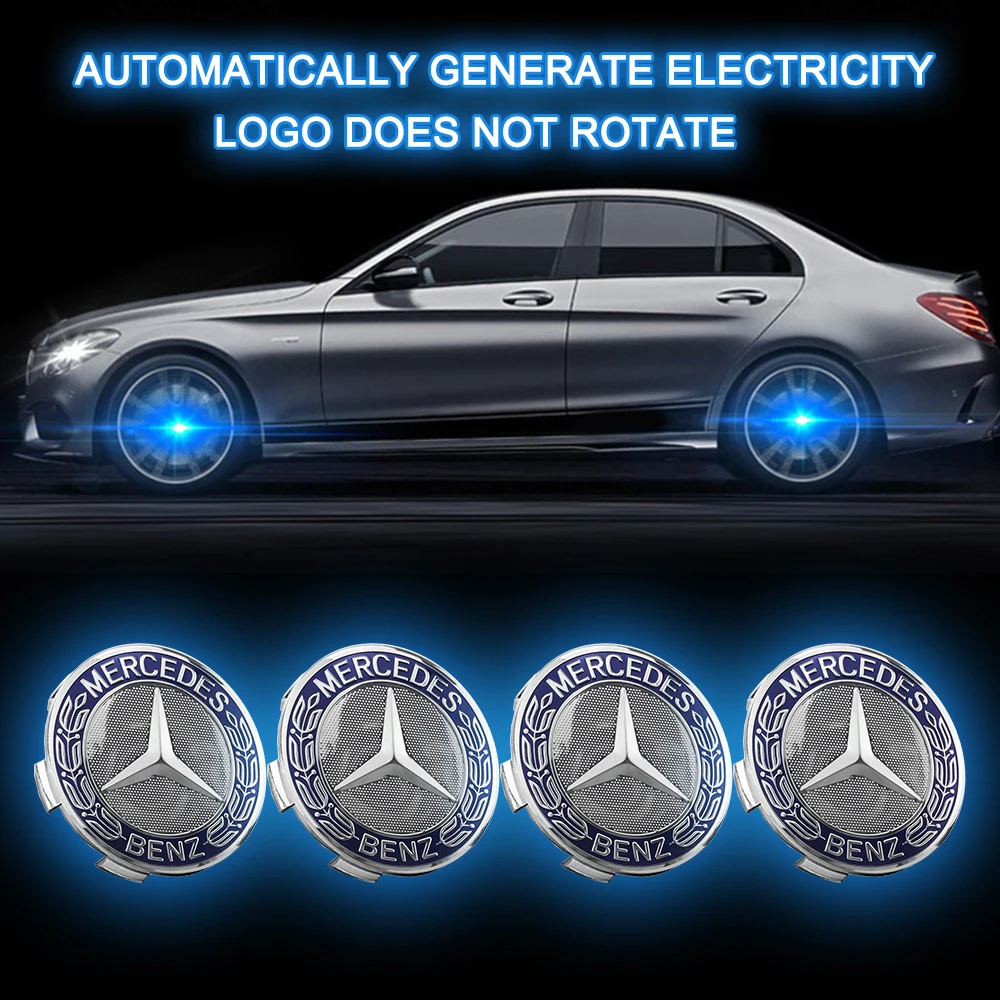 4x 75mm Floating Led Wheel Center Hub Caps For Mercedes Benz Gle Glk ...