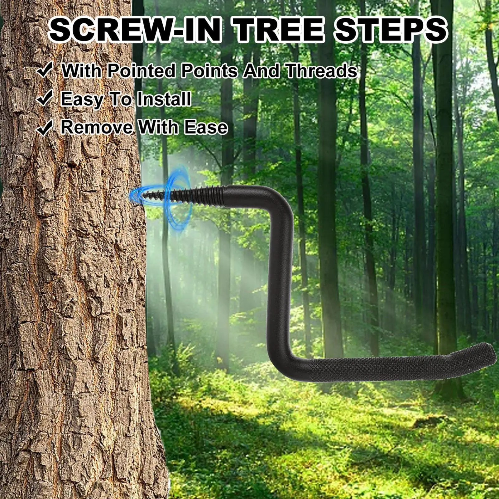 705lbs Tree Climbing Steps 8inch Self-Tapping Screw-in Stand For ...