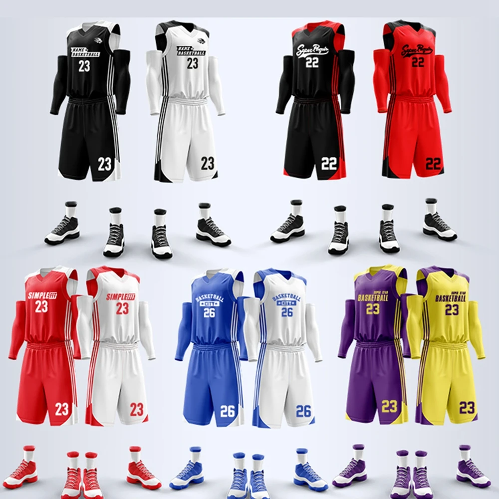 Double-sided-Basketball-Suit-Set-Men-Women-Sports-Team-College-Students ...