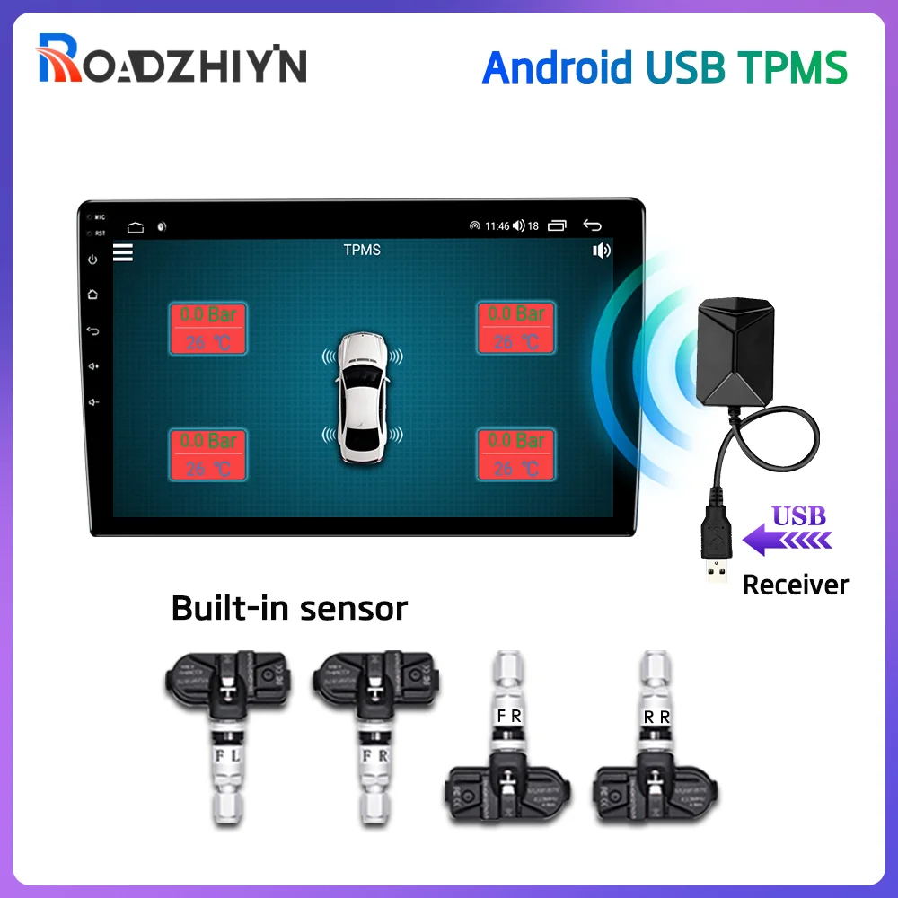 USB-Android-TPMS-Tire-Pressure-Monitoring-System-Display-Alarm-System ...