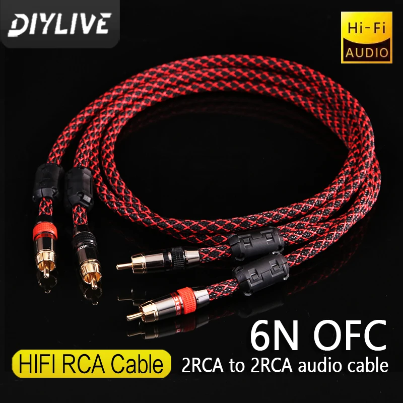 DIYLIVE-1-pair-RCA-audio-cable-2-RCA-to-2-RCA-Interconnect-Cables-HIFI ...