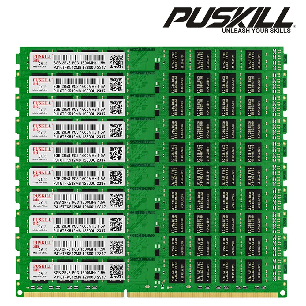 10 PCS PUSKILL Desktop Memoria Ram DDR3 8GB 4GB 2GB 1.5V 240 Pin PC3 ...