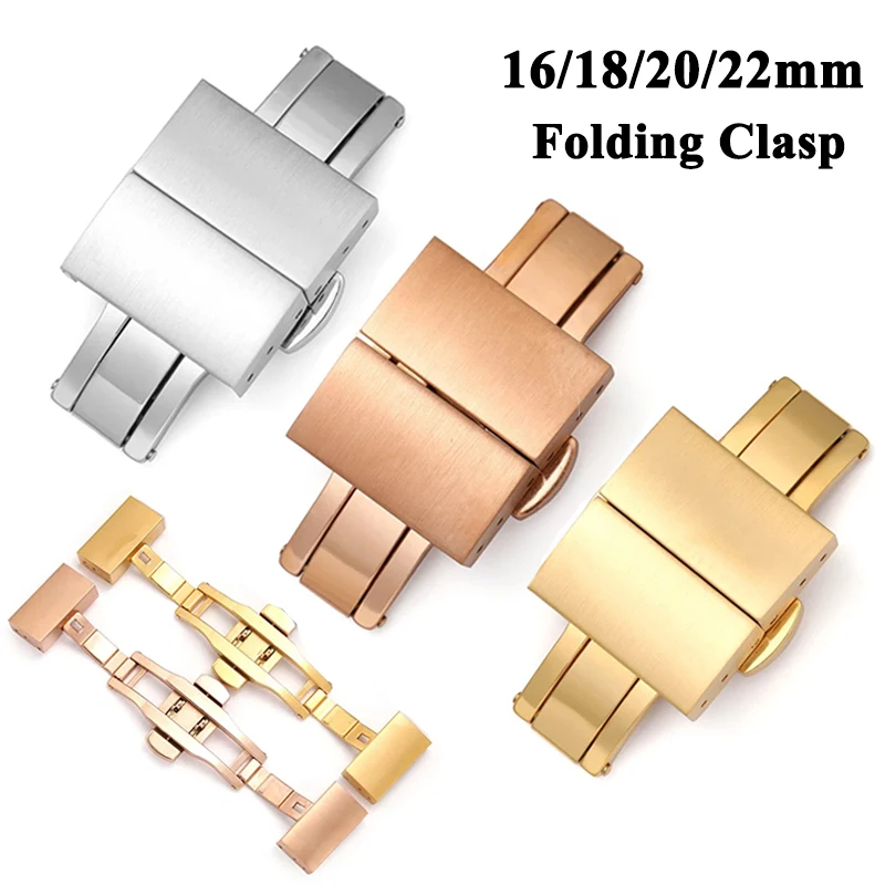 316L-Stainless-Steel-Watch-Buckle-16mm-18mm-20mm-22mm-Metal-Folding ...