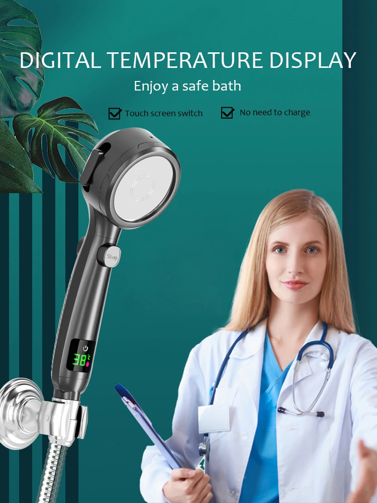 Pommeau De Douche à Haute Pression Avec Affichage Intelligent De La