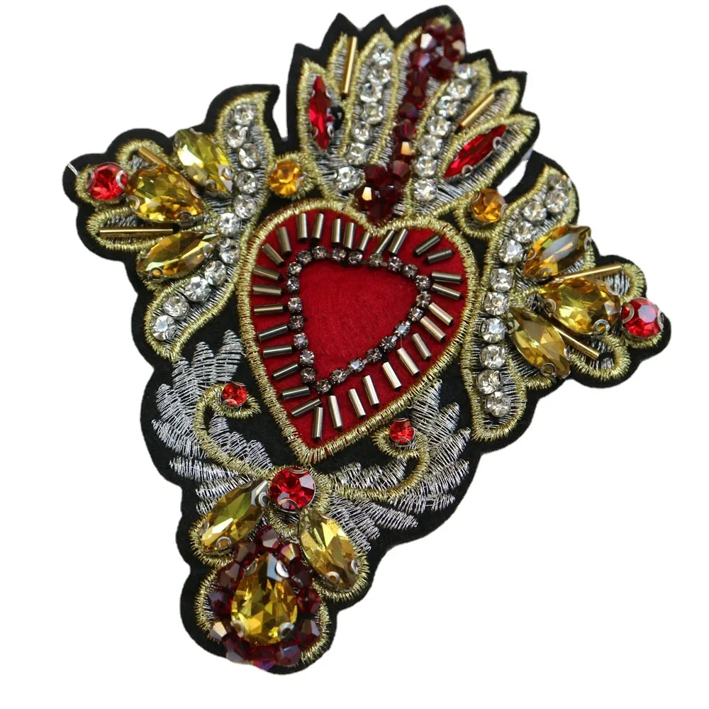 Patches-de-cora-o-frisado-para-vestu-rio-Patch-Sew-on-Applique-bordado ...