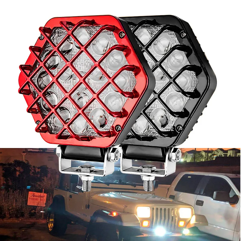 2X 5 inch 4X4 Round Off Road White Driving Halogen ATV Fog Light Lamp ...