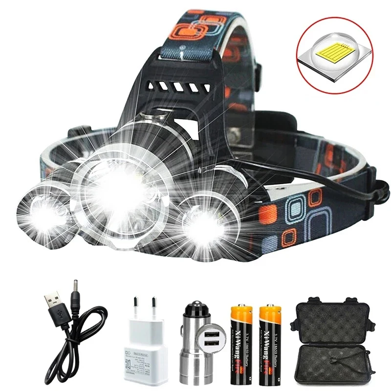 Super-Bright-Led-Headlamp-Use-18650-Battery-Rechargeable-Fishing ...