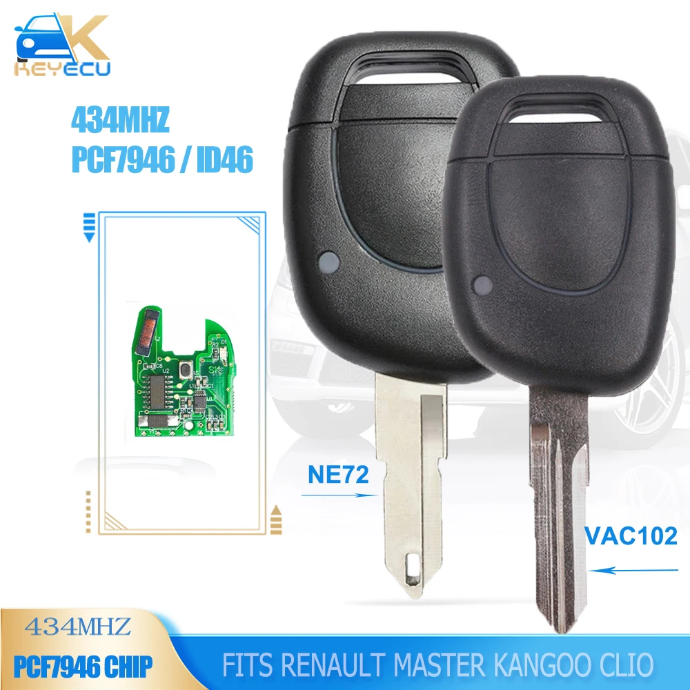KEYECU-PCF7946-ID46-Chip-433MHZ-1-Button-Car-Remote-Key-Control-for ...