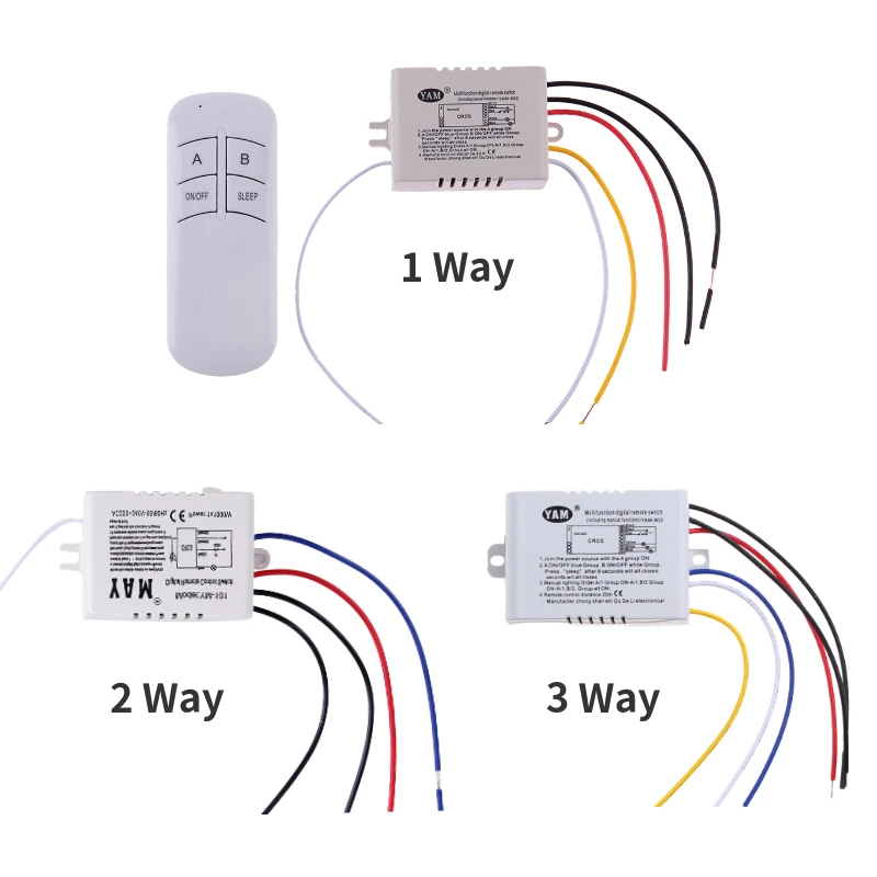 1-Set-1-2-3-Ways-LED-Ceiling-Panel-Lamps-Bulbs-Digital-RF-Remote ...