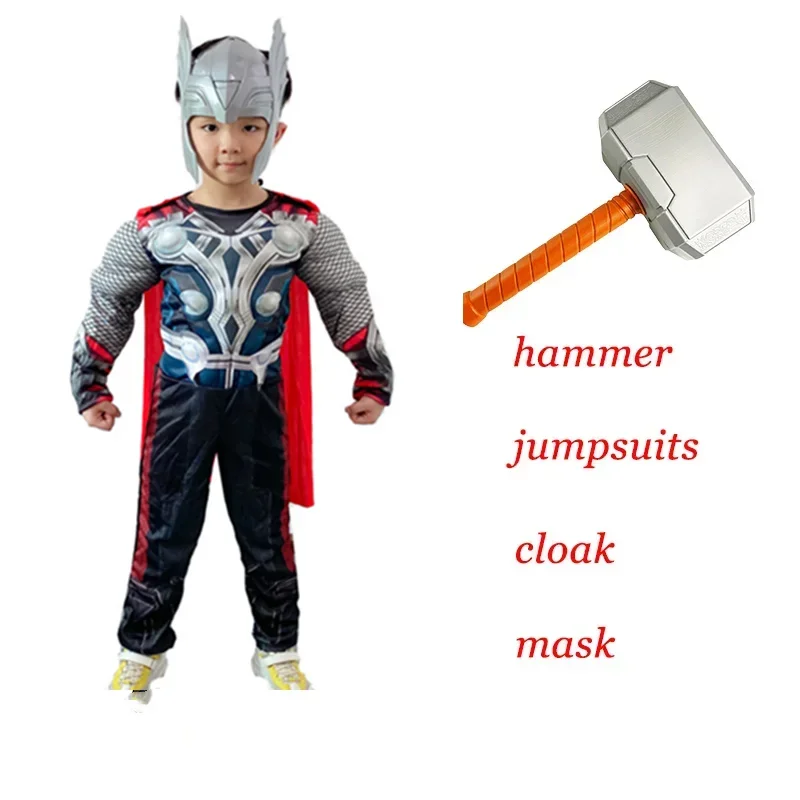 Kids-Thor-Costume-Superhero-Muscle-Cosplay-Costumes-Jumpsuit-Mask ...