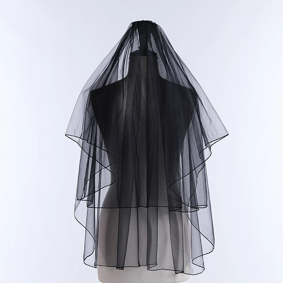 Wholesale Wedding Veils Black Bridal Veils With Comb Simple Style Velo ...