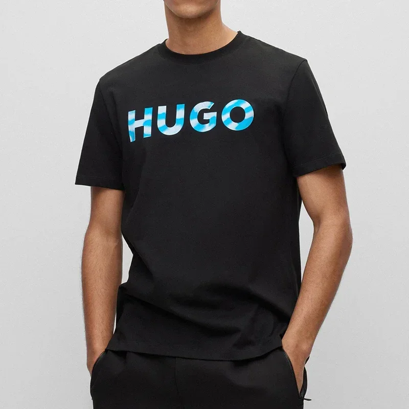 HUGO-Men-s-Summer-Casual-Letter-Print-Short-Sleeve-T-shirt-New-Fashion ...