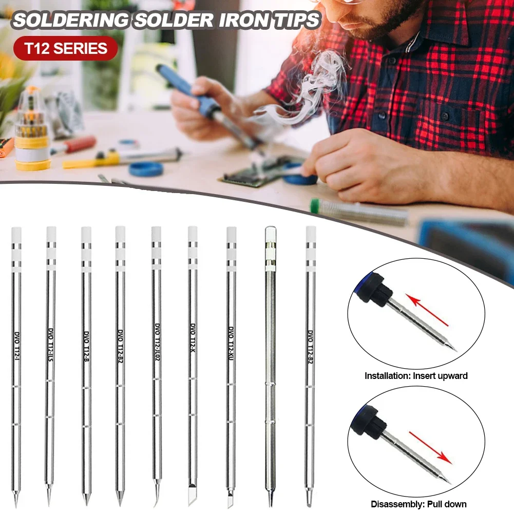 T12-Soldering-Solder-Iron-Tips-T12-Series-Iron-Tip-For-Hakko-FX951-STC ...