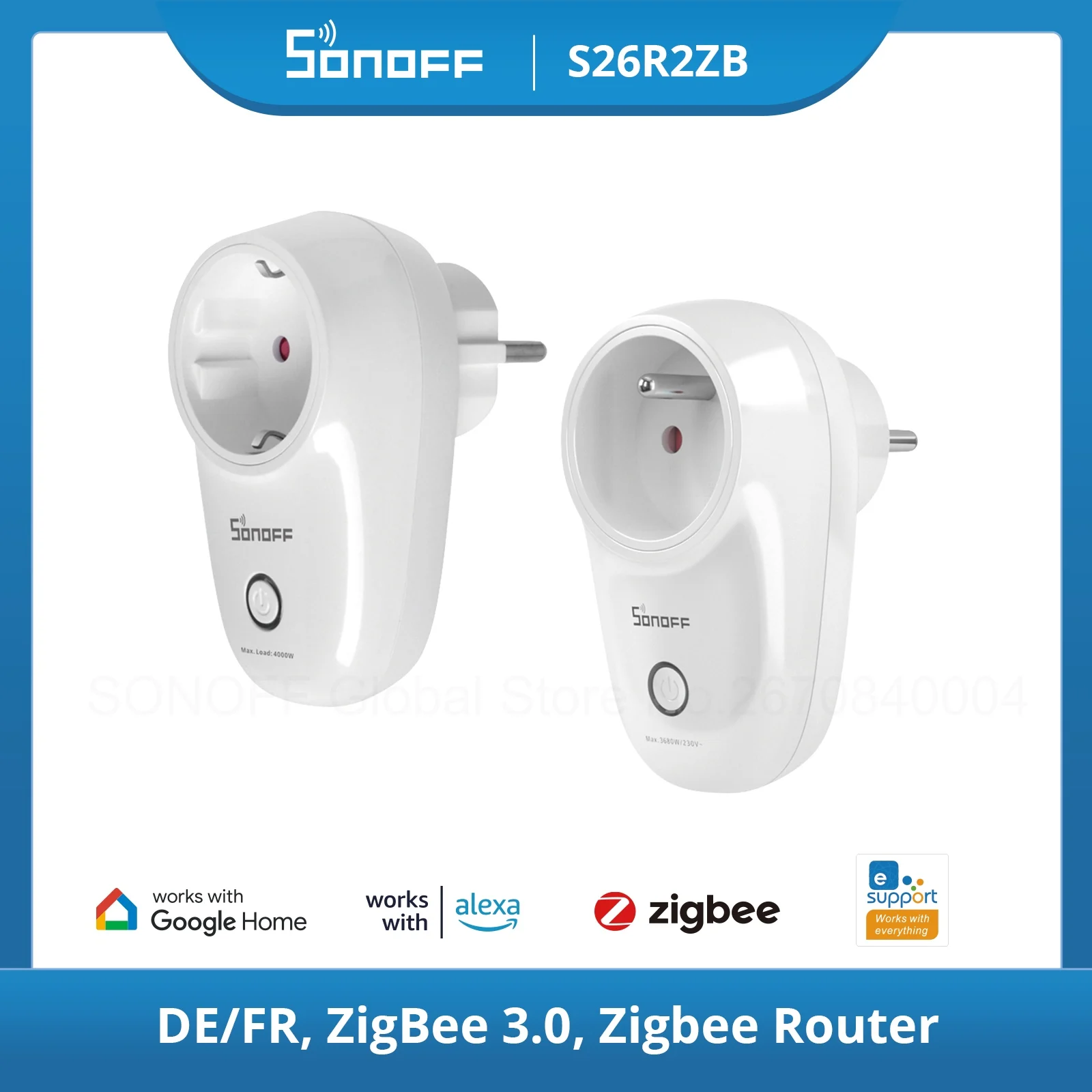 SONOFF-S26R2ZB-ZigBee-Socket-Plugs-Smart-Home-Plug-16A-UK-DE-FR-Voice ...