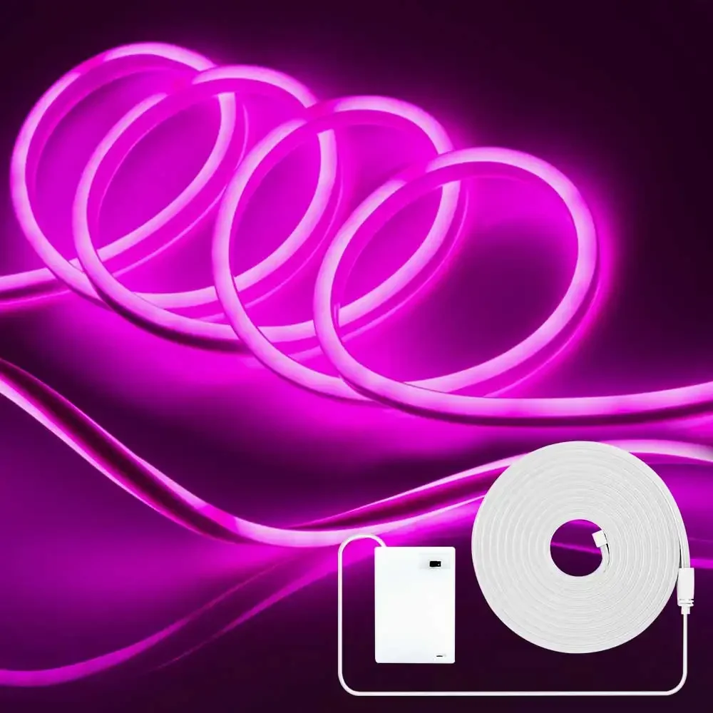 Neon-LED-Strip-light-With-Battery-Case-Flexible-LED-Neon-Tape-IP65-5V ...
