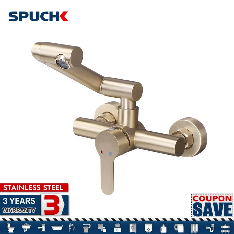 Wall-Mounted-Invisible-Basin-Faucet-360-Rotate-Washbasin-Bathroom ...