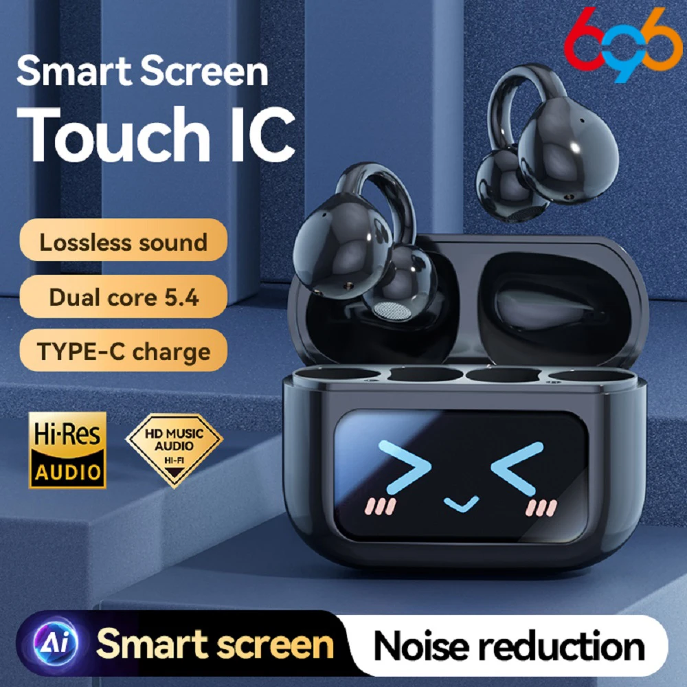 Wireless Bluetooth Earphone LED Screen Anti-loss Headphone AI Noise ...