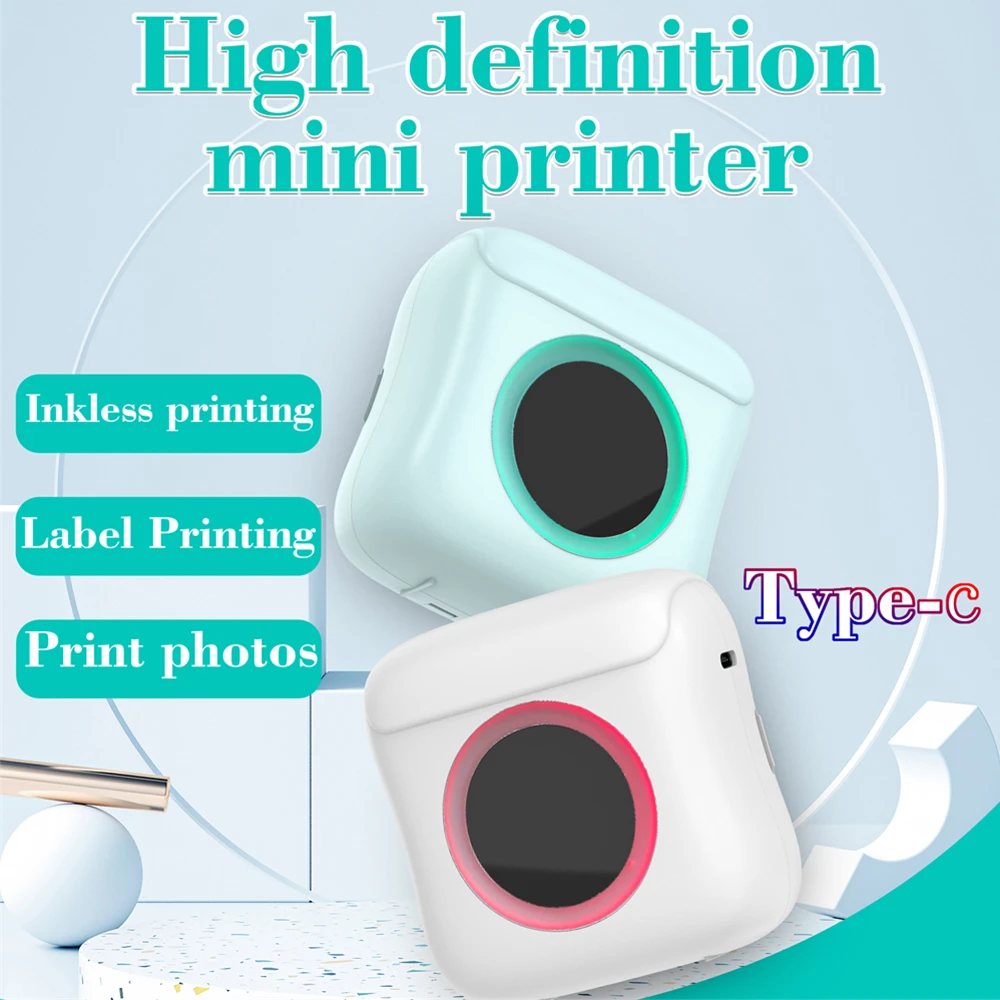 Inkless Thermal Printer Bluetooth Wireless Homework Photo Lable ...